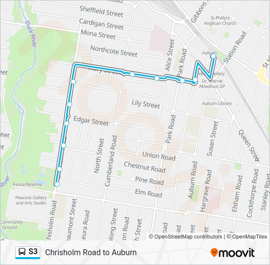 S3 Route: Schedules, Stops & Maps - Auburn Stn (Updated)