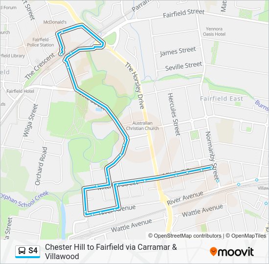 S4 Route: Schedules, Stops & Maps - Fairfield Stn (Updated)