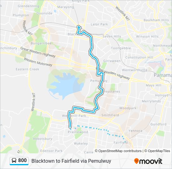 800 Route: Schedules, Stops & Maps - Blacktown Stn (Updated)
