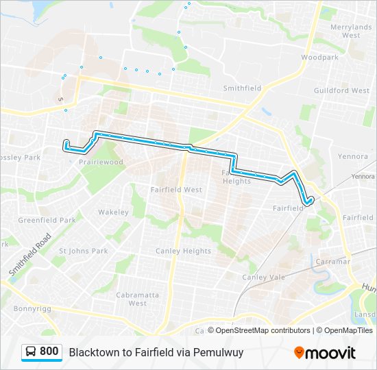 800 Route: Schedules, Stops & Maps - Fairfield Stn (Updated)