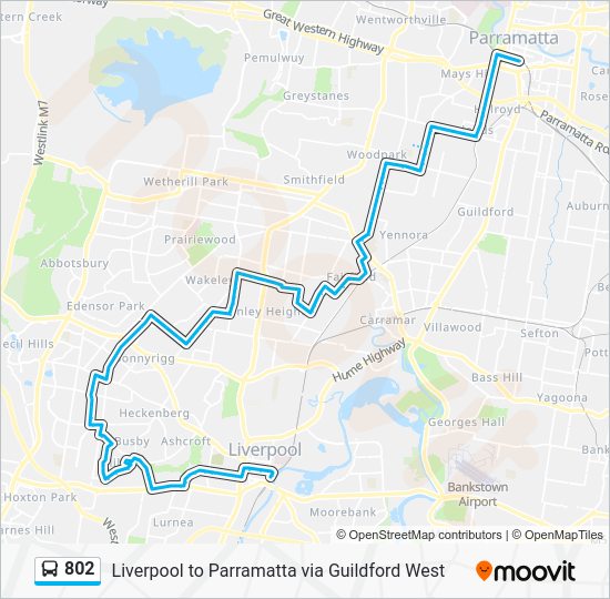 802 Route: Schedules, Stops & Maps - Parramatta Stn (Updated)