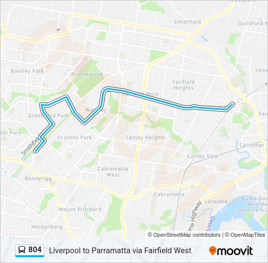 804 Route: Schedules, Stops & Maps - Fairfield Stn (Updated)
