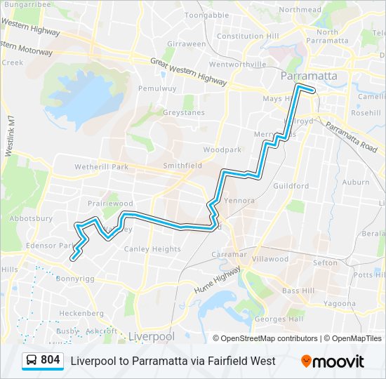 804 Route: Schedules, Stops & Maps - Parramatta Stn (Updated)