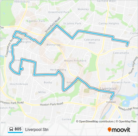 805 Route: Schedules, Stops & Maps - Liverpool Stn (Updated)