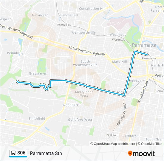 806 Route: Schedules, Stops & Maps - Parramatta Stn (Updated)