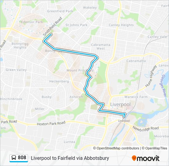 808 Route: Schedules, Stops & Maps - Liverpool Stn (Updated)
