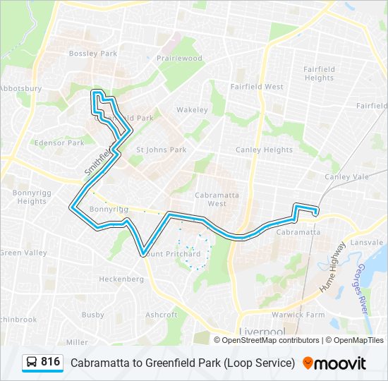 816 Route: Schedules, Stops & Maps - Cabramatta Stn (Updated)