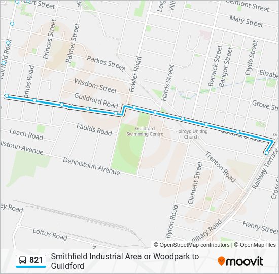 821 Route: Schedules, Stops & Maps - Guildford Stn (Updated)