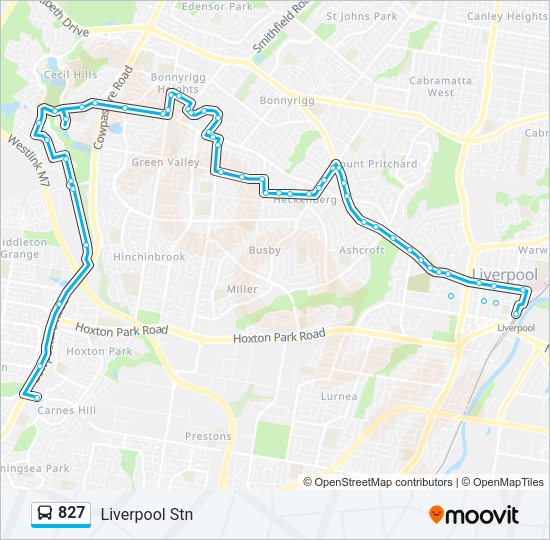 827 Route: Schedules, Stops & Maps - Liverpool Stn (Updated)