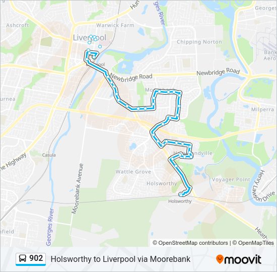 902 Route: Schedules, Stops & Maps - Holsworthy Stn (Updated)