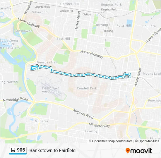 905 Route: Schedules, Stops & Maps - Bankstown Cntrl (Updated)