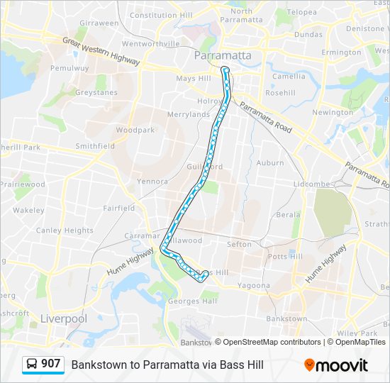 907 Route: Schedules, Stops & Maps - Bass Hill Plza (Updated)