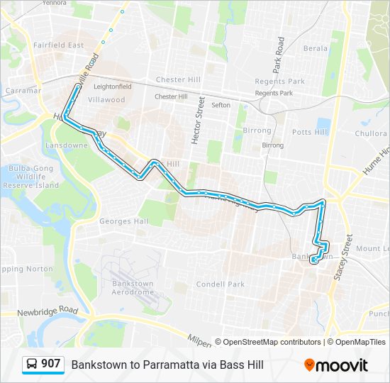907 Route: Schedules, Stops & Maps - Bankstown Stn (Updated)