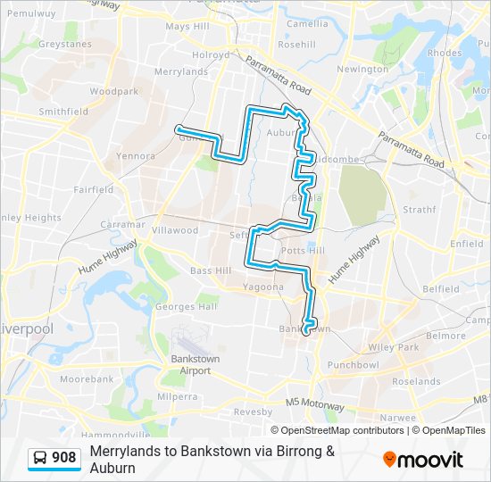 908 Route: Schedules, Stops & Maps - Guildford Stn (Updated)