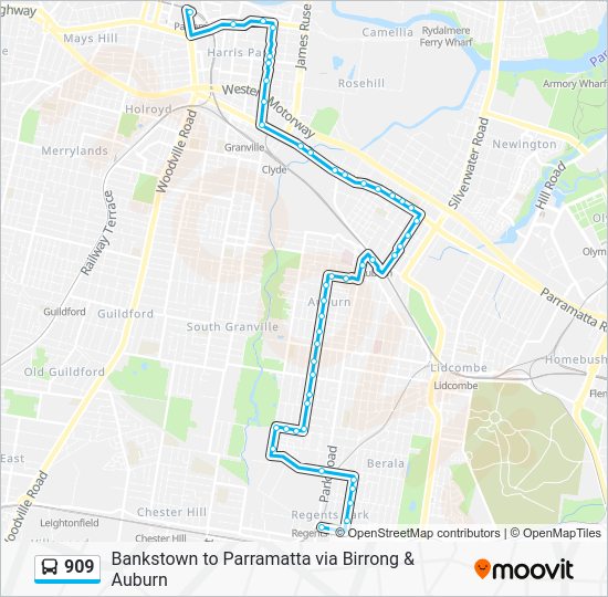 909 Route: Schedules, Stops & Maps - Amy St opp Regents Park Library ...