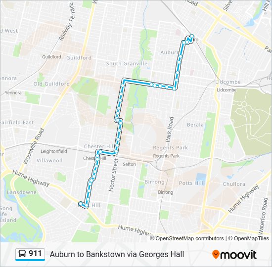 911 Route: Schedules, Stops & Maps - Bass Hill Plza (Updated)