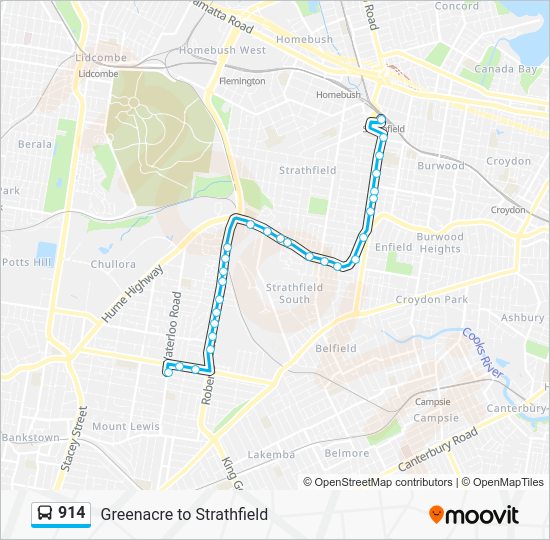 914 Route: Schedules, Stops & Maps - Strathfield Stn (Updated)