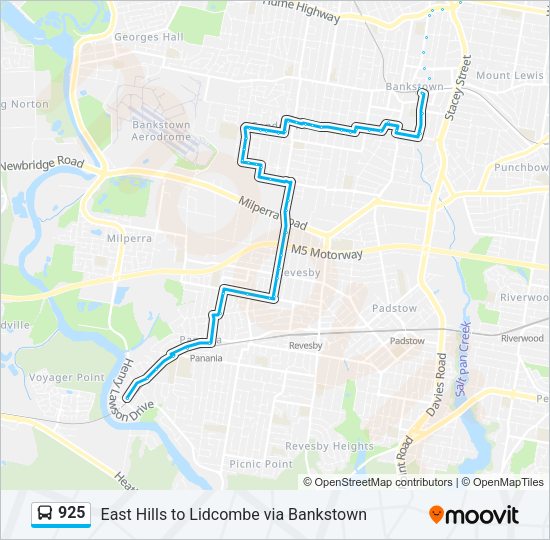 925 Route: Schedules, Stops & Maps - East Hills Stn (Updated)
