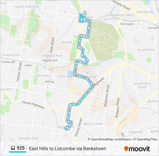 925 Route: Schedules, Stops & Maps - Bankstown Stn (Updated)
