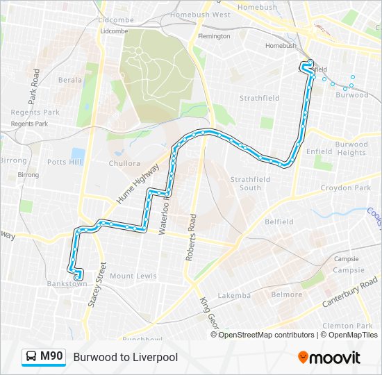 m90 Route: Schedules, Stops & Maps - Bankstown Cntrl (Updated)