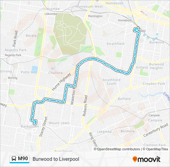 M90 Route: Schedules, Stops & Maps - Bankstown Cntrl (Updated)