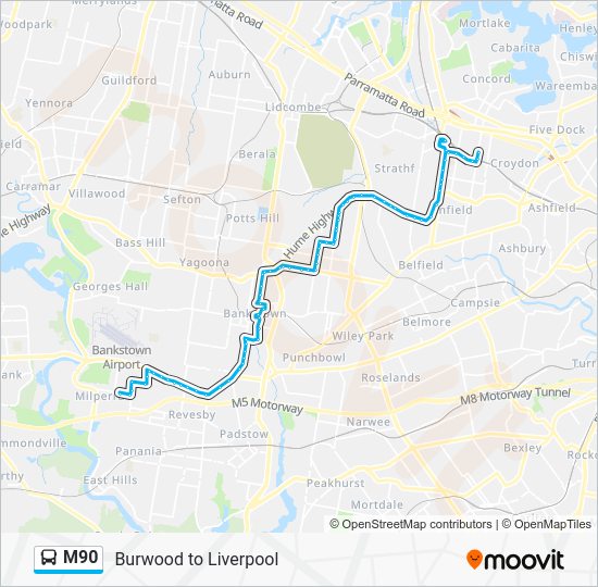 M90 Route: Schedules, Stops & Maps - Western Sydney Uni (Updated)