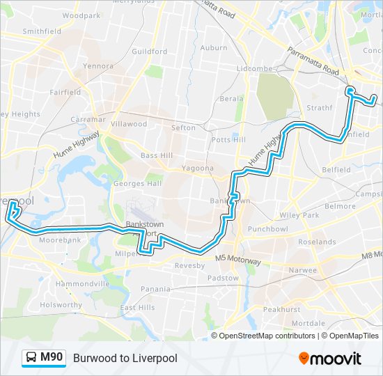 m90 Route: Schedules, Stops & Maps - Burwood (Updated)