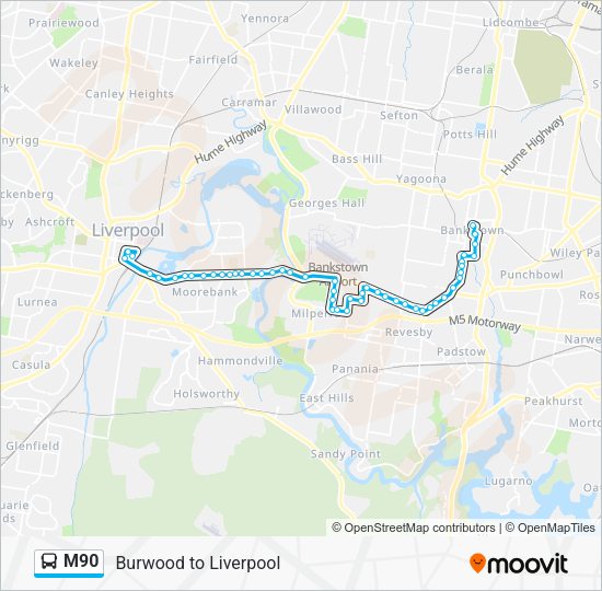 M90 Route: Schedules, Stops & Maps - Bankstown Central (Updated)