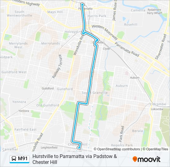 m91 Route: Schedules, Stops & Maps - Hurstville (Updated)