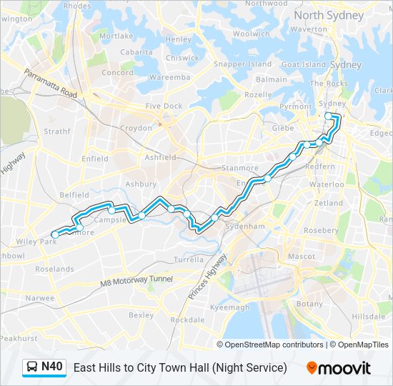 n40 Route: Schedules, Stops & Maps - The Boulevarde opp Lakemba Station ...