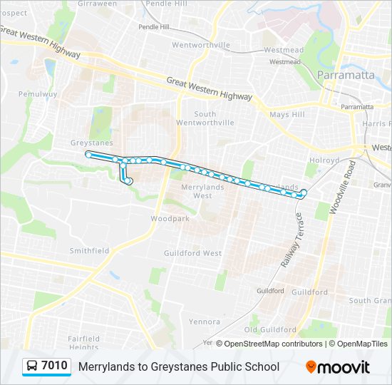 7010 Route: Schedules, Stops & Maps - Merrylands Rd opp Greystanes PS ...