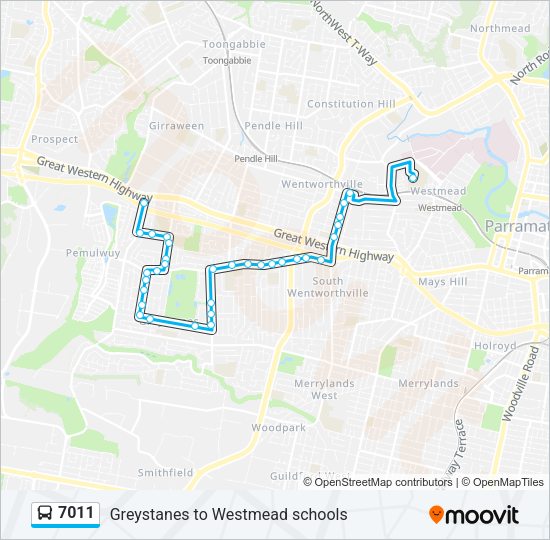 7011 Route: Schedules, Stops & Maps - Westmead Schools Bus Bay (Updated)