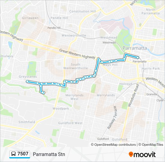 7507 Route: Schedules, Stops & Maps - Parramatta Stn (Updated)