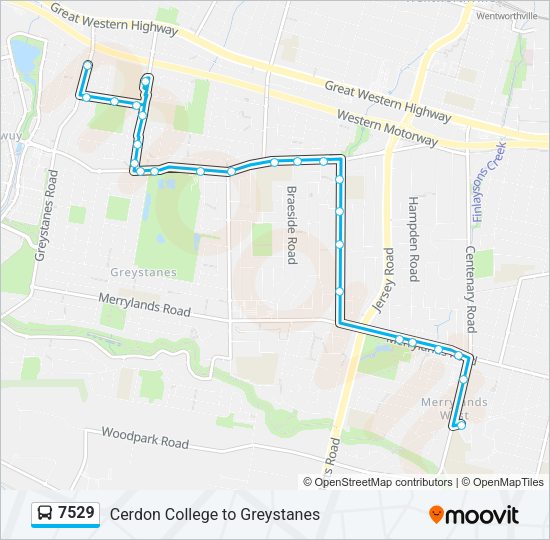 7529 Route: Schedules, Stops & Maps - Greystanes Rd opp Nowra St (Updated)