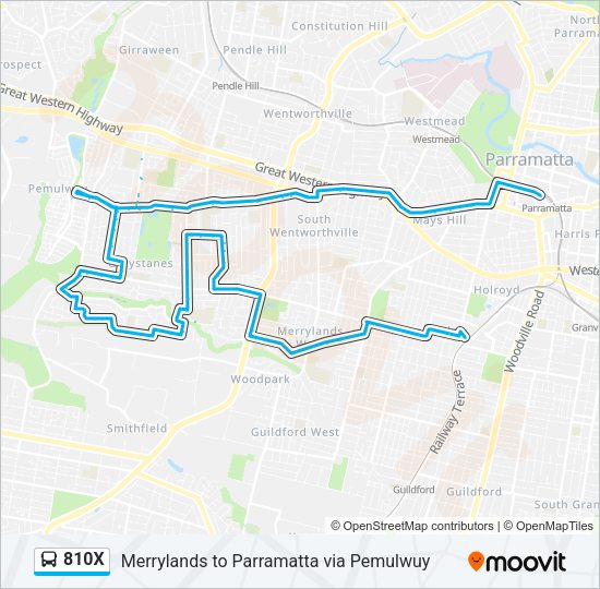 810x Route: Schedules, Stops & Maps - Merrylands Intg (Updated)
