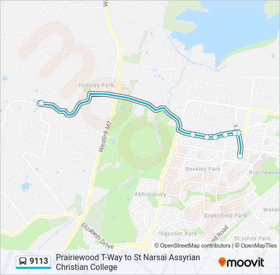 9113 Route: Schedules, Stops & Maps - St Narsai Coll (Updated)