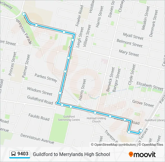 9403 Route: Schedules, Stops & Maps - Bristol St opp Merrylands High ...