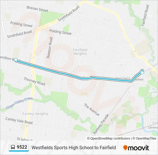 9522 Route: Schedules, Stops & Maps - Fairfield Stn (Updated)