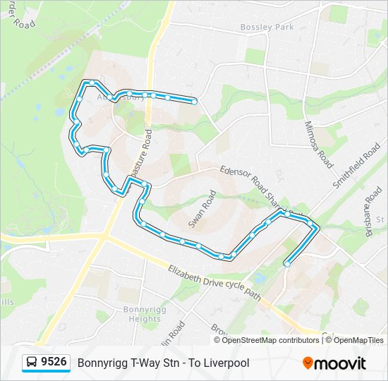9526 Route: Schedules, Stops & Maps - Bonnyrigg T-Way Stn - To ...