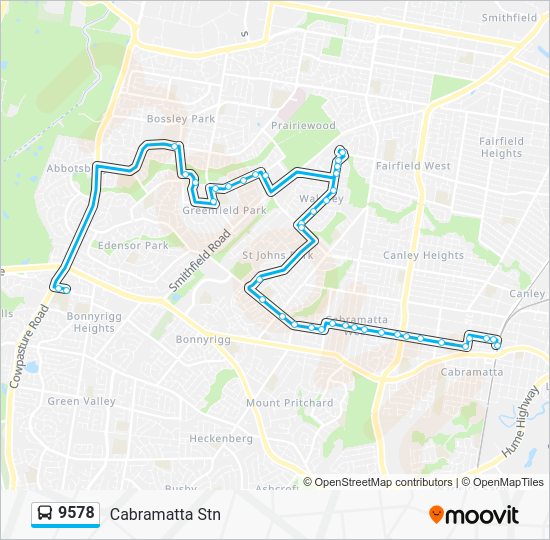9578 Route: Schedules, Stops & Maps - Cabramatta Stn (Updated)