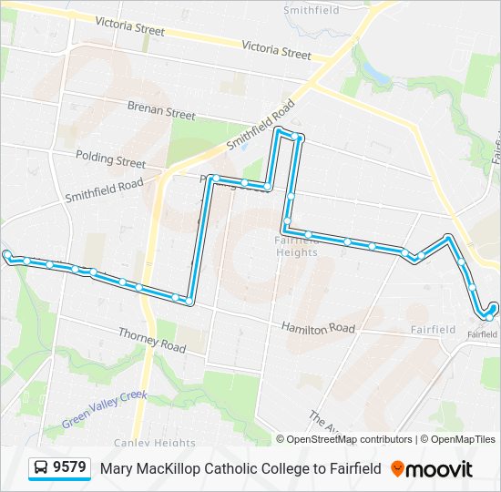 9579 Route: Schedules, Stops & Maps - Fairfield Stn (Updated)