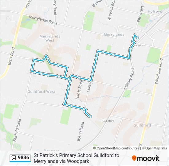 9836 Route: Schedules, Stops & Maps - Merrylands Intg (Updated)