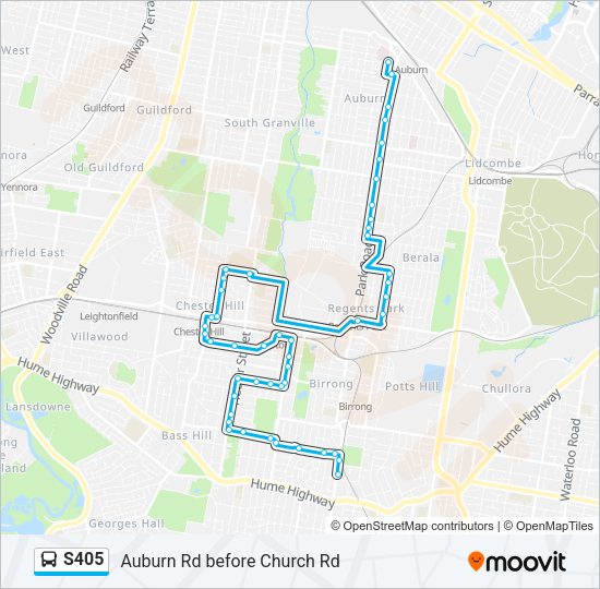 s405 Route: Schedules, Stops & Maps - Auburn Rd before Church Rd (Updated)