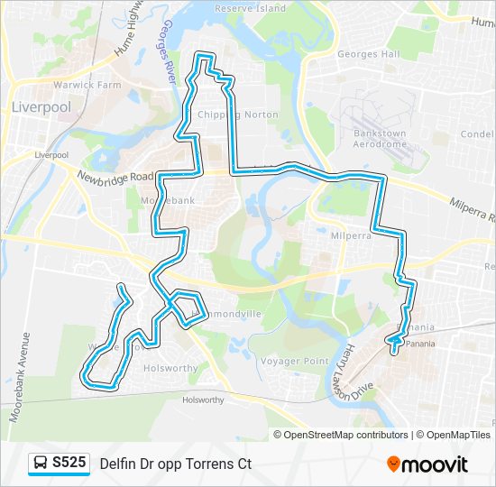 s525 Route: Schedules, Stops & Maps - Delfin Dr opp Torrens Ct (Updated)