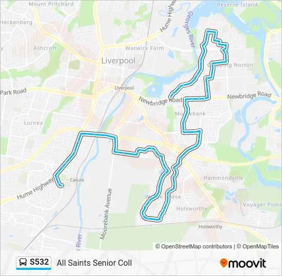 S532 Route: Schedules, Stops & Maps - All Saints Senior Coll (Updated)