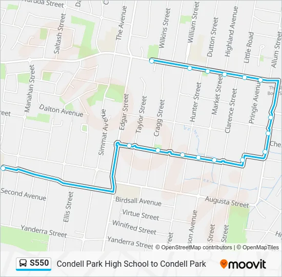 S550 Route: Schedules, Stops & Maps - Marion St opp Thella-Kenway ...