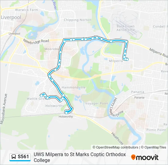 S561 Route: Schedules, Stops & Maps - St Mark's Coptic Orthodox Coll ...
