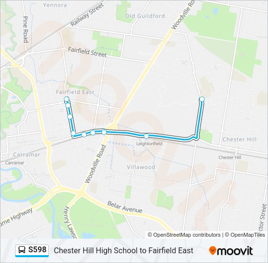 s598 Route: Schedules, Stops & Maps - Normanby St after Tangerine St ...