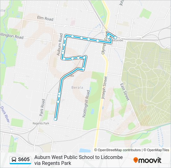 S605 Route: Schedules, Stops & Maps - Lidcombe Stn (Updated)