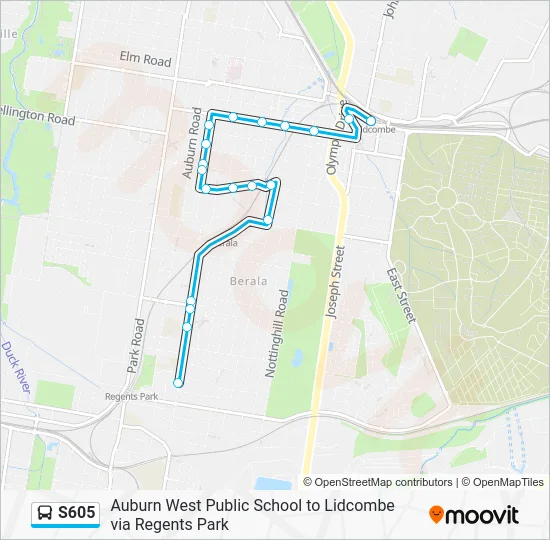 S605 Route: Schedules, Stops & Maps - Lidcombe Stn (Updated)